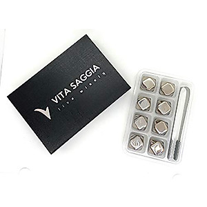 Set of 8 Whiskey Stones, Diamond Shaped Reusable Ice Cubes, Gifts for Christmas Stocking Stuffers, for Men Dad, Unique Ideas for Birthday for Boyfriend Him Cool Gadgets for Husband Grandpa Brother