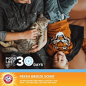 Arm & Hammer Pets Cat Litter Box Deodorizing Pods 2 pods, Fresh Breeze Scent | 2 Cat Litter Box Deodorizer from Arm and Hammer | Combats Cat Odors | 2 Adhesive Devices