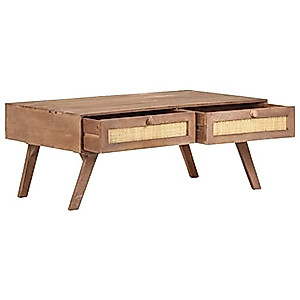 QJBSAVVA Coffee Table 39.4"x23.6"x15.7" Solid Mango Wood,Entrance Table Tray Tables Center Table Low Table Suitable for Meeting Rooms, Reception Rooms, Offices