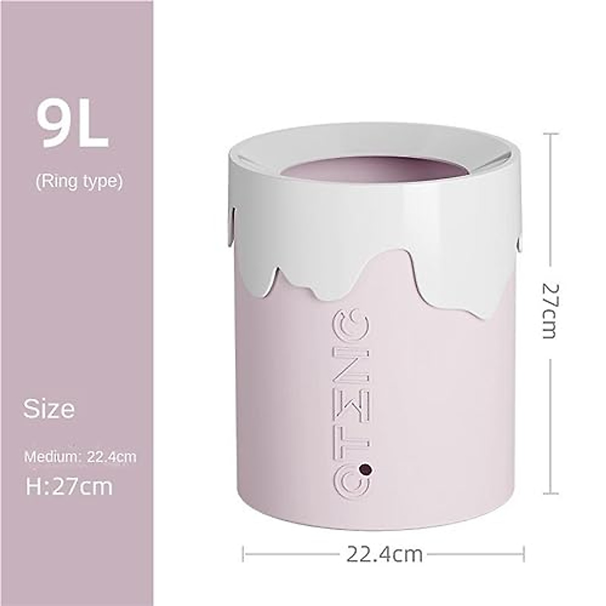 RIIJA Garbage Can Garbage Can Home Hotel Living Room Bedroom Toilet Bathroom High-Value Large Creative Kitchen with Lid Trash Can Wastebasket (Color : Purple, Size : A)