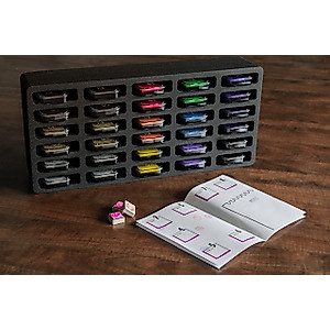 Polar Whale 2 Ink Pad Storage Trays Organizer Stamping Design Stand Supply Black Foam Horizontal Holder Non-Rattle Washable Compatible with Versamark, Versafine, Distress, Stazon and More Holds 30