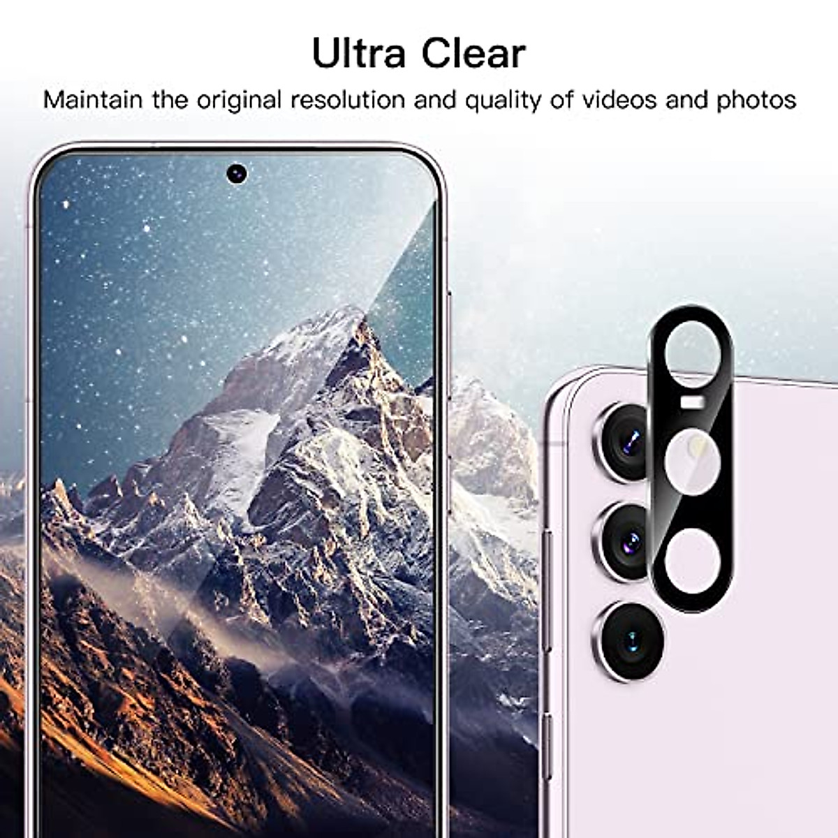 JETech Screen Protector for Samsung Galaxy S23+ / S23 Plus 5G 6.6-Inch with Camera Lens Protector, Tempered Glass Film, Fingerprint ID Compatible, HD Clear, 2-Pack Each