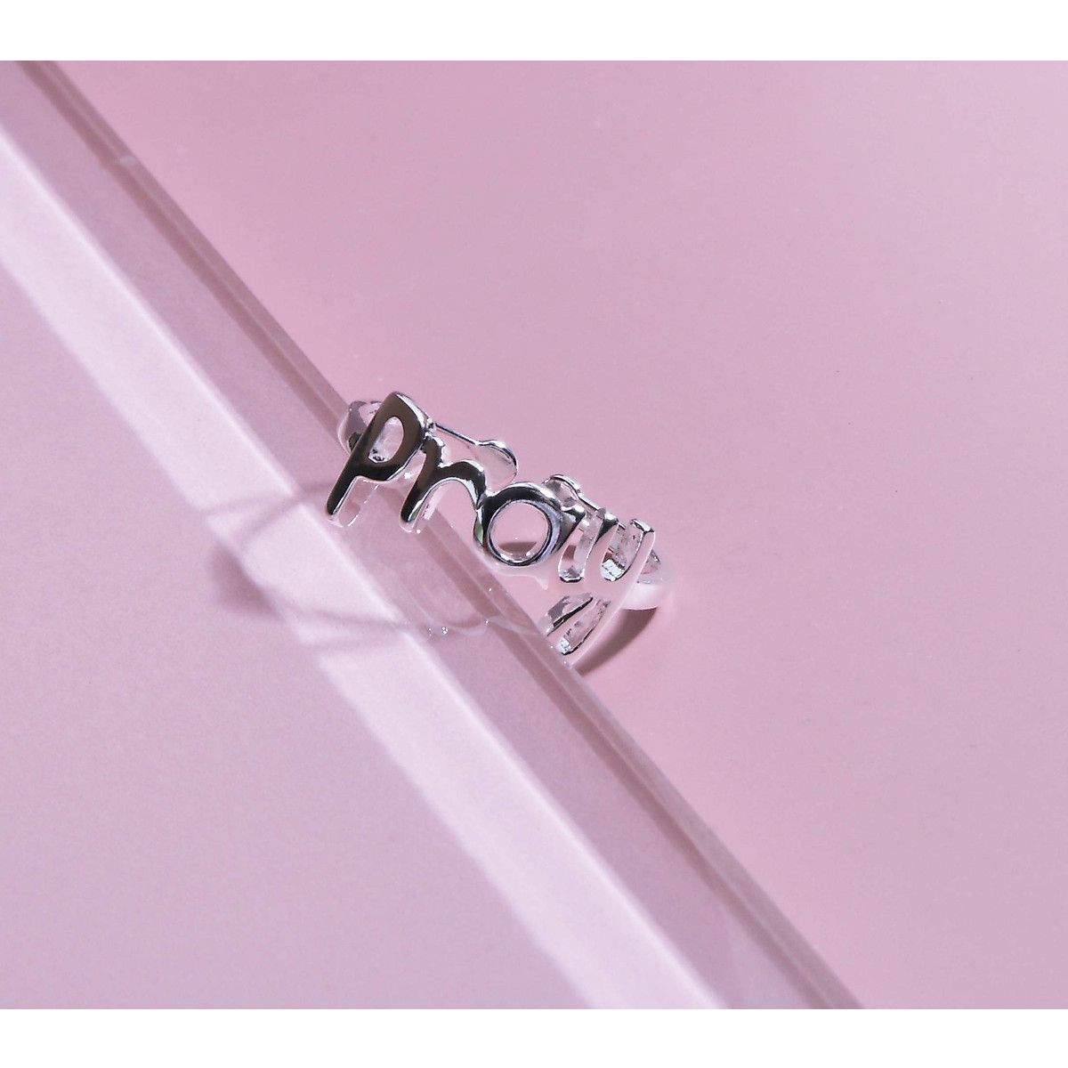 Helen de Lete Fashion English Letter Pray Sterling Silver Open Ring