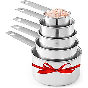Stainless Steel Measuring Cups, Laxinis world 5 Piece Stackable Measuring Set (1)