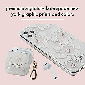 Kate Spade New York Hollyhock Case for AirPods 2 & 1 - Protective Wireless Charging Cover with Keychain (Front LED Visible)