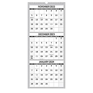2023-2024 Wall Calendar – Apr.2023 - Jul.2024, 3 Month Calendar Vertical Display, 3-Month Wall Calendar 2023-2024, 11" x 26", Large Monthly Calendar, Lay- Flat, Holidays, Blocks, Perfect for Planning