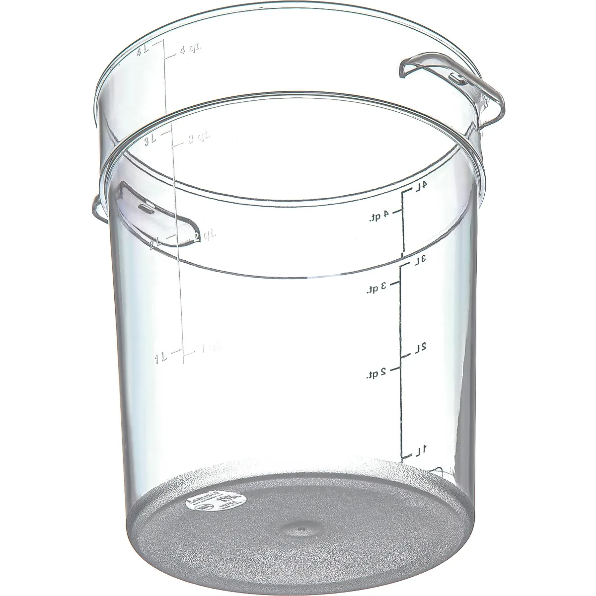 Carlisle FoodService Products Storplus Round Food Storage Container with Stackable Design for Catering, Buffets, Restaurants, Polycarbonate (Pc), 4 Quart, Clear, (Pack of 12)