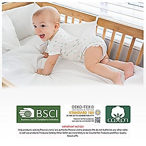 Pizuna 400 Thread Count Cotton Crib Fitted Sheet 3pc, 100% Long Staple Cotton White Crib Sheets Luxurious Sateen Weave All Around Elastic Deep Pocket Kids Bed Sheet (100% Cotton White Crib Bed Sheet)