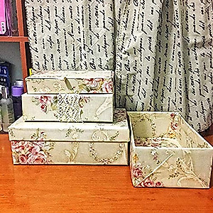 HOYOYO Self-Adhesive Shelf Liners Paper, Removable Self Adhesive Shelf Liner Dresser Drawer Wall Stickers Home Decoration, Beige Peony Floral 17.8 x 118 Inches