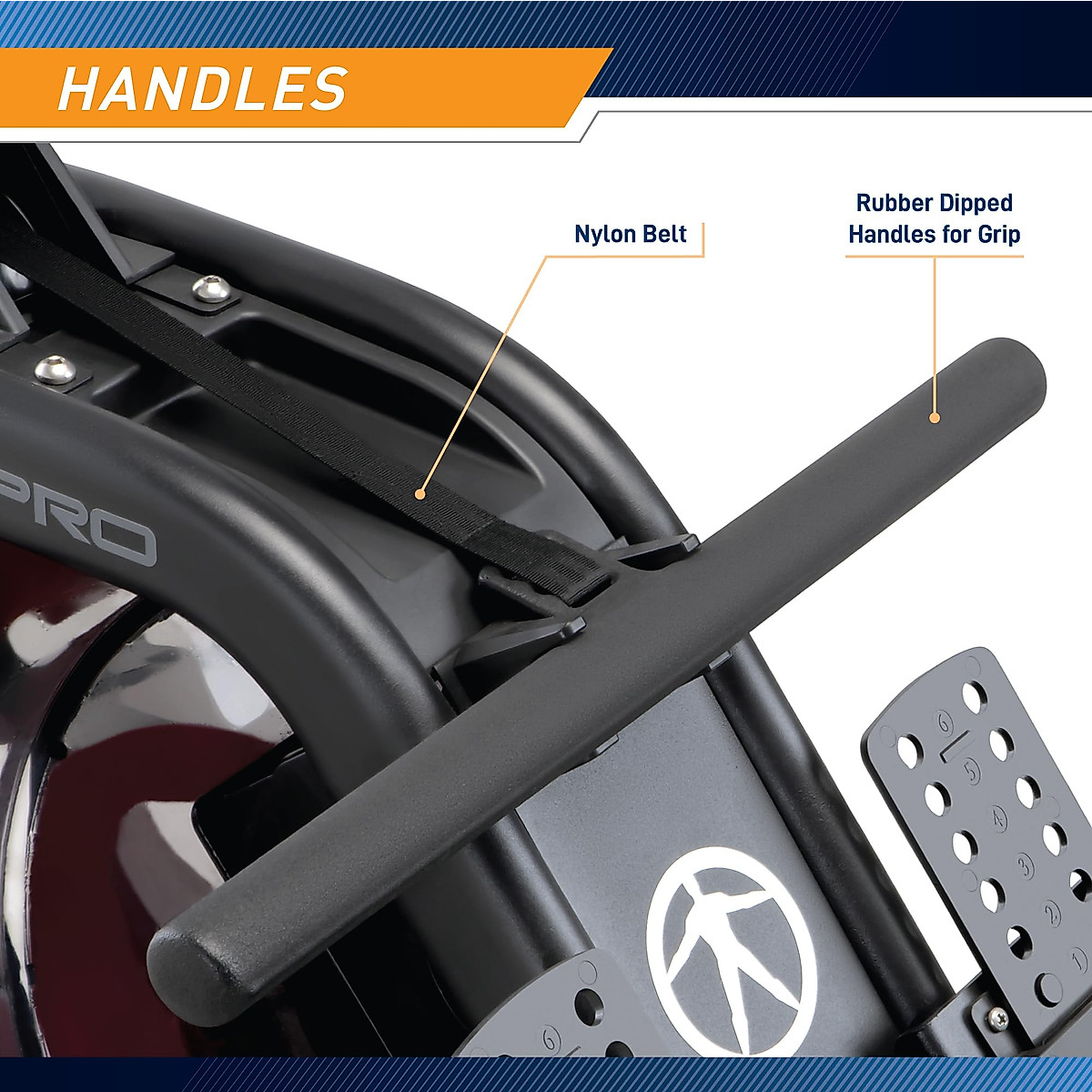 Marcy Pro Water Resistance Rower Rowing Machine for Home Gym LCD Monitor Tracks Time Distance Strokes and Calories NS-6023RW, Black/red/Silver