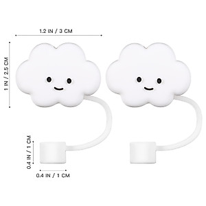 VALICLUD 2Pcs Cloud Shape Straw Tips Cover Silicone Straw Plugs Reusable Plugs for Straw