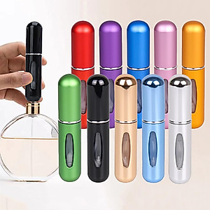 10pcs 5ml Portable Mini Refillable Perfume Bottle Spray Scent Pump Empty Atomizer Bottle for Travel (Mixed color)