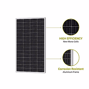 Newpowa 160W(Watt) Solar Panel Monocrystalline 12V High Efficiency PV Module 160W for RV Marine Boat Trailer Camper Rooftop Off Grid System