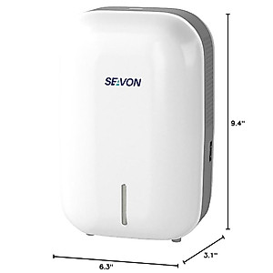 SEAVON 27OZ Dehumidifier Small Dehumidifiers for Home 2200 Cubic Feet (260 sq ft), Portable and Compact 800ML Capacity Quiet Dehumidifiers for Bedroom, Bathroom, RV, Closet, Basements, Auto Shut Off