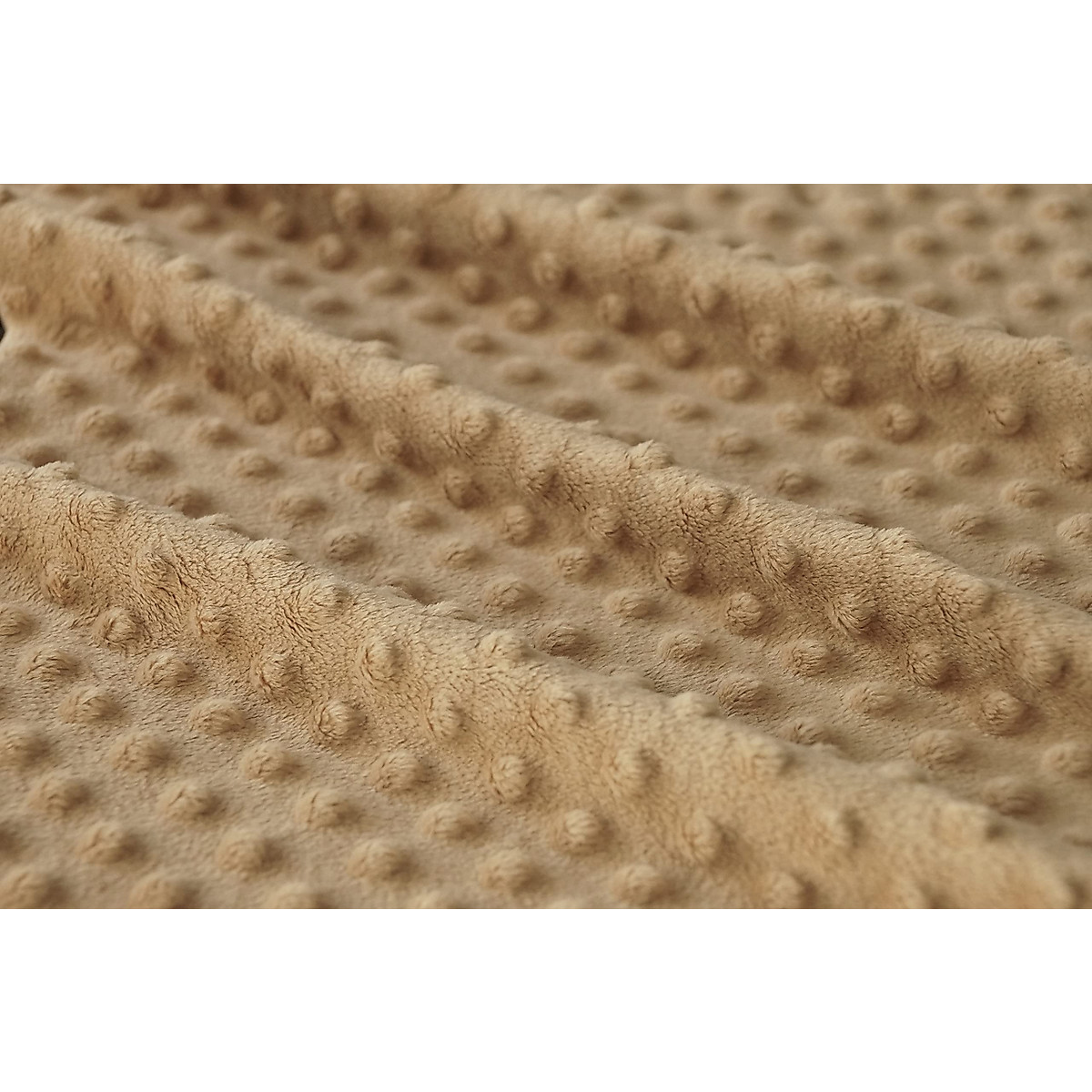 Camel Brown Minky Bubble Dimple Dot Plush Fur Fabric Polyester 58-60"