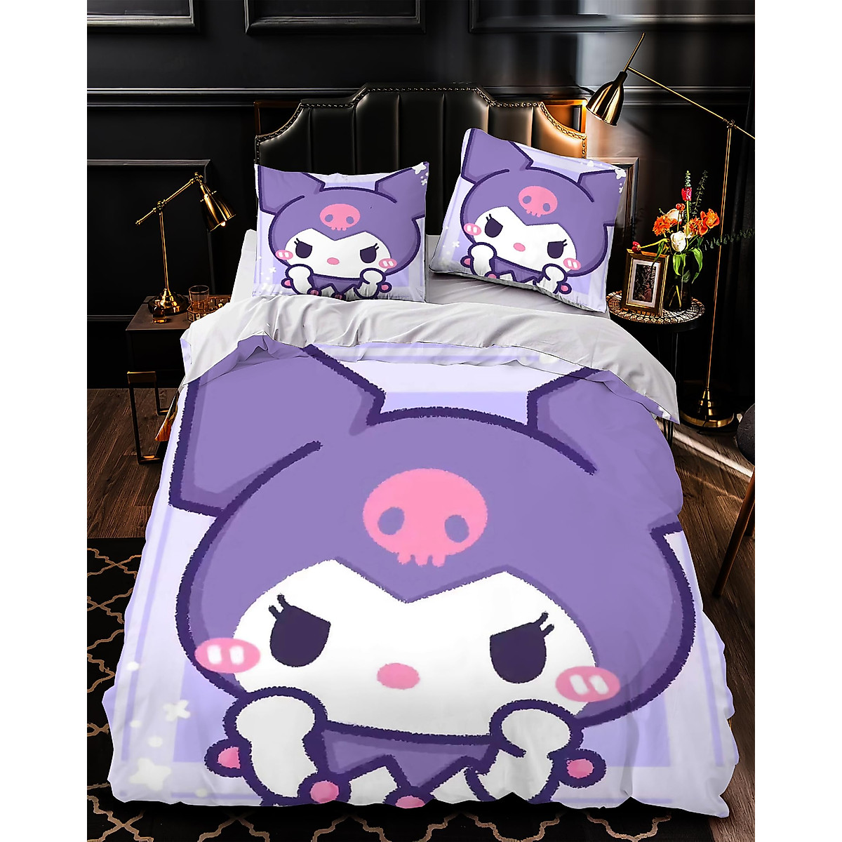 EIANLAI 3D Digital Printing Cute Bunny Cartoon Theme Duvet Cover Microfiber Duvet Cover with Hidden Zipper for Kids, Boys and Girls Bedding (1 Duvet Cover and 2 Pillowcases)-Twin