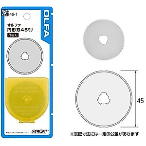 OLFA 45mm Tungsten Tool Steel Rotary Blades,Set of 10, Marking Pen [Japan Import] (45mm x 10)