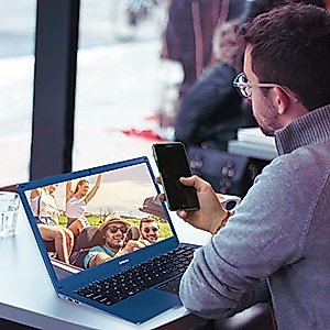 Azeyou Newest 14.1" Thin Light Business Student Laptop Computer, up to 2.8GHz Celeron N4020 Processor, 4GB DDR4 RAM, 64GB Storage, 2MP Webcam, WiFi, Bluetooth, Windows 11 Laptop Blue