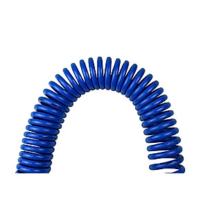 YOTOO Polyurethane Recoil Air Hose 1/4" Inner Diameter by 50' Long with Bend Restrictor, 1/4" Industrial Quick Coupler and Plug, Blue