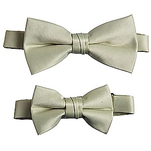 Tuxgear Mens Bow Tie and Adjustable Stretch Suspender Sets, Light Sage, 48" Mens (Light Sage, 48" Mens)