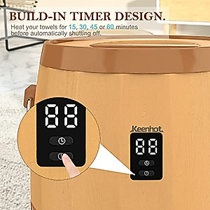 Keenhot Towel Warmer Bucket, Large Towel Warmer with LED Display, Hot Towel Warmers for Bathroom with Handles, Fits Up to Two Oversized Towels - Bathrobe, Blanket, PJ's
