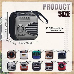 Silkfly 10 Pcs Retro Tinplate Coin Purse Key Coin Purse Small Creative Change Coin Storage Pouch Zipper Mini Pocket Wallet for Kids Boys Girls Women Men Gifts