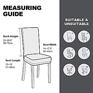 Argstar 8 Pack Jacquard Chair Covers, Stretch Armless Chair Slipcover for Dining Room Seat Cushion, Spandex Kitchen Parson Chair Protector Cover, Removable & Washable, Jacquard Dark Grey