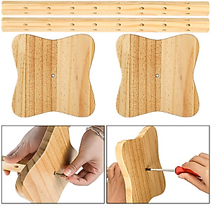 AVLA 2 Pack Wood Cake Pop Stand, 48 Holes Wooden Lollipop Holder, Decorative Candy Table Display Dessert Stand for Wedding, Birthday, Parties, Anniversaries, Sturdy and Easy to Assemble