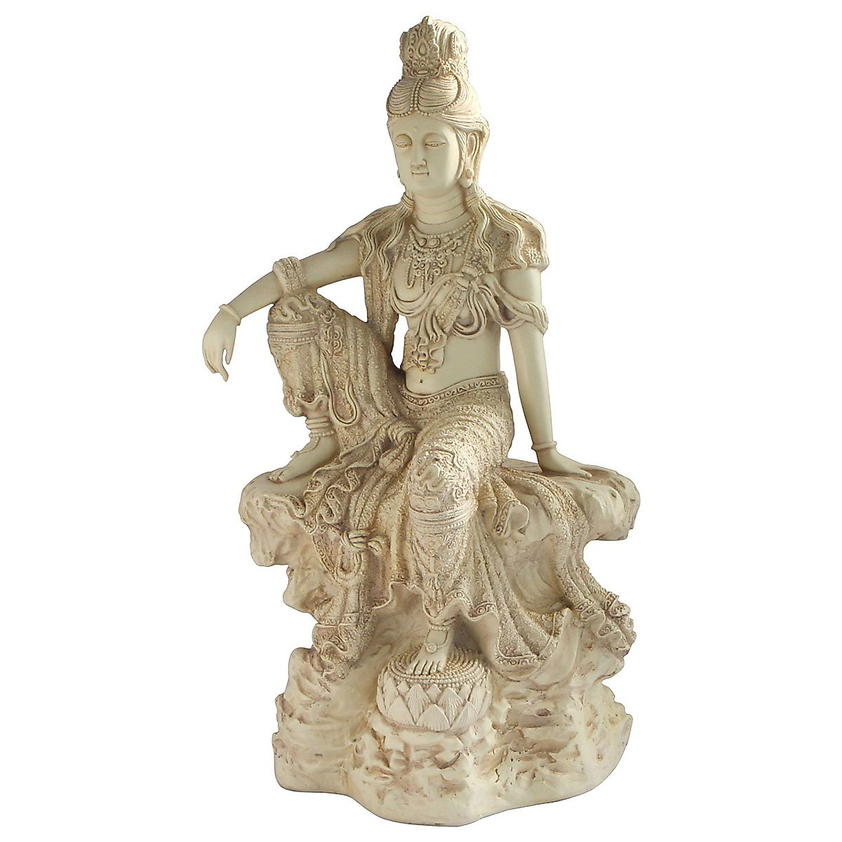 Ancient Treasures Royal Ease Kuan-Yin, Stone Finish, Large