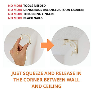 Wididi 4-Pack | Easy Up Reusable Multi-Purpose Utility Hooks Hang Decorations, Garlands, String Lights, Posters | Easy to Mount and Remove No Tools | Dorm and Home Office Decor Essentials