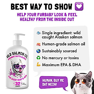 Wild Alaskan Salmon Oil for Dogs & Cats 32 oz and Allergy Relief Chews for Dogs & Immune & Digestive Supplement 120 Chews