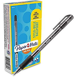 Paper Mate InkJoy 300ST Ballpoint Pens, Fine Point, Black, Box of 12 (1951374)