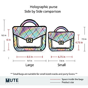 Bulk Gift Bags for Kids Birthday Party Supplies - Goodie Bag for Candy, Food, Snacks or Favors with Resealable Ziplock Seal (Holo L 20)