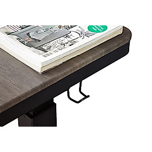 kowo Electric Standing Desk with Drawers Integrated Wireless Charger, 48" Adjustable Height Whole Piece Desktop Home Office Computer Desk, Grey Oak/Black
