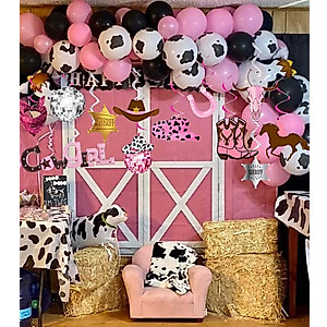 Western Cowgirl Party Decoration Hanging Swirls,Western Country Pink Cowgirl Hanging Foil Swirls for Cowgirl Theme Party Birthday Party Baby Shower Ceiling Hanging Decorations (Pink)