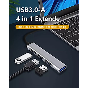 Auorange USB Hub, 4-Port USB 3.0 2.0 Hub USB Splitter Charging Supported Compatible with MacBook, Laptop, Surface Pro, PS4, PC, Flash Drive, Mobile HDD
