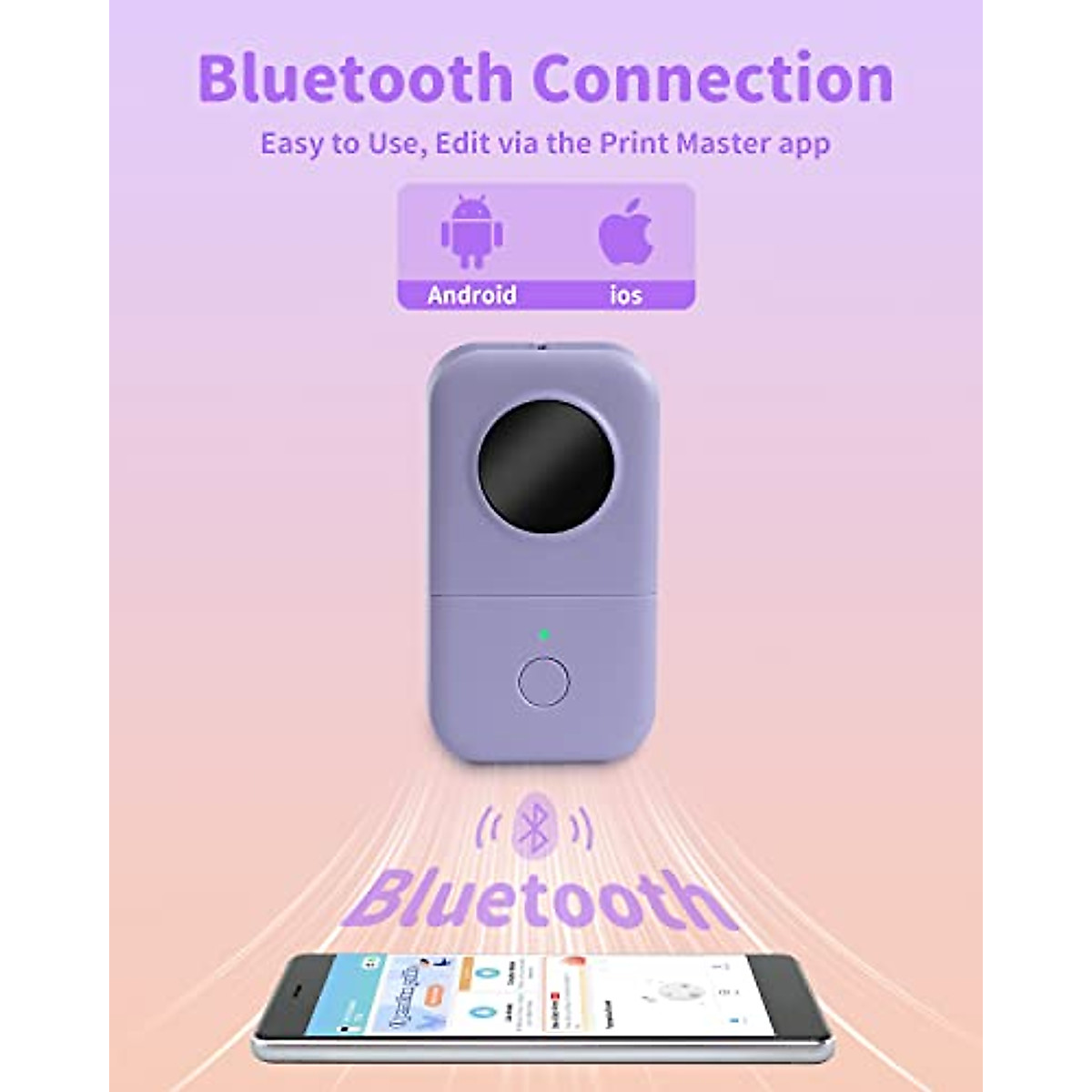 Phomemo Label Makers, D30 Portable Label Printer, Sticker Printer Ideal for School Supplies, Home&Office, Inkless Label Maker Machine with Tape, Multiple Font Styles & Templates, Purple