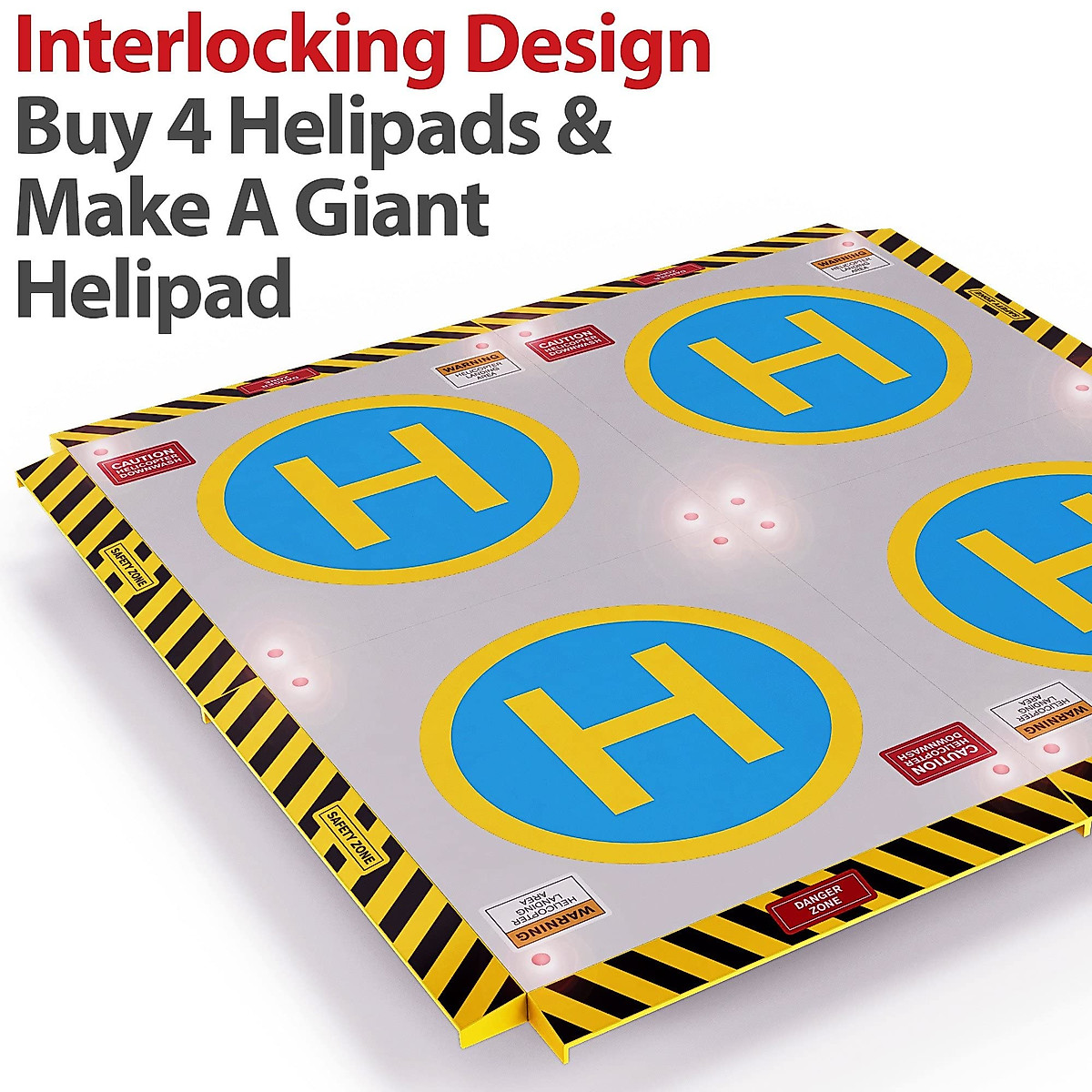 Eagle Pro Remote Control Helicopter Landing Pad - Complete Edition - Flashing LED Lights Installed - Suitable for RC Helicopters, Quadcopters, Drones, Syma Helicopters