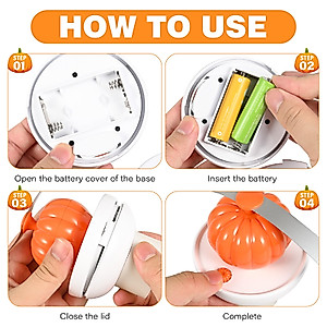 MANOPORA 4 Pack Fly Fans for Tables, Creative Pumpkin Shapes Fly Fan Portable Tabletop Food Fan, Indoor Outdoor Battery Powered Picnic Camping Fly Fans for Picnic, Party, BBQ, Kitchen, Restaurants