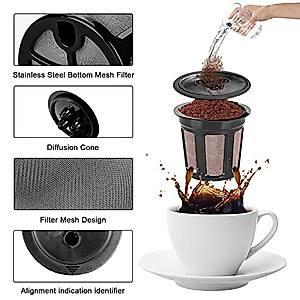 Reusable K Cups for Ninja Dual Brew Coffee Maker, 4 Pack Reusable K Pod with Clean Brush, 3 Hole Permanent K Cups Filters Coffee for Ninja Coffee Maker Filter CFP201 CFP301 CFP400 Dual Brew Pro