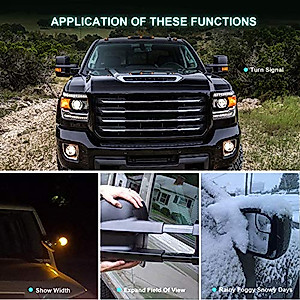 SCITOO Towing Mirrors Rear View Mirrors Fit for 2014-2018 for Chevy Silverado/for GMC Sierra 1500 2015-2018 for Chevy Silverado/for GMC Sierra 2500 HD 3500HD with Power Heated Signal Backup Light