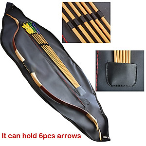 ZSHJGJR Archery Bow Bag 60 Inch Traditional Recurve Bow Case for Longbow Horse Bow (black)