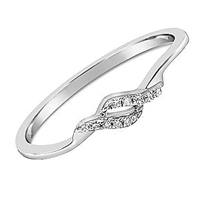 White gold cute diamond ring_O