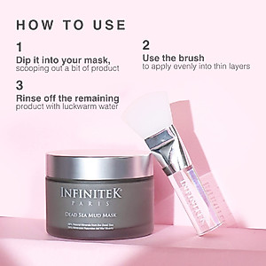 Infinitek Paris Silicone Face Mask Brush - Premium Skin Care Tool for Facial, Sleeping Masks, Mud Masks, and Body Lotion Application. White Facial Cleansing Mask Brush, and Face Mask Applicator