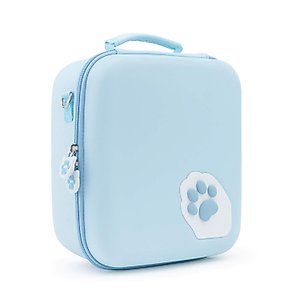 GeekShare Blue Cat Paw Case Compatible with Nintendo Switch/OLED, Travel System Case with 18 Game-Card Slots for Switch Console, Pro Controller, Dock and Accessories