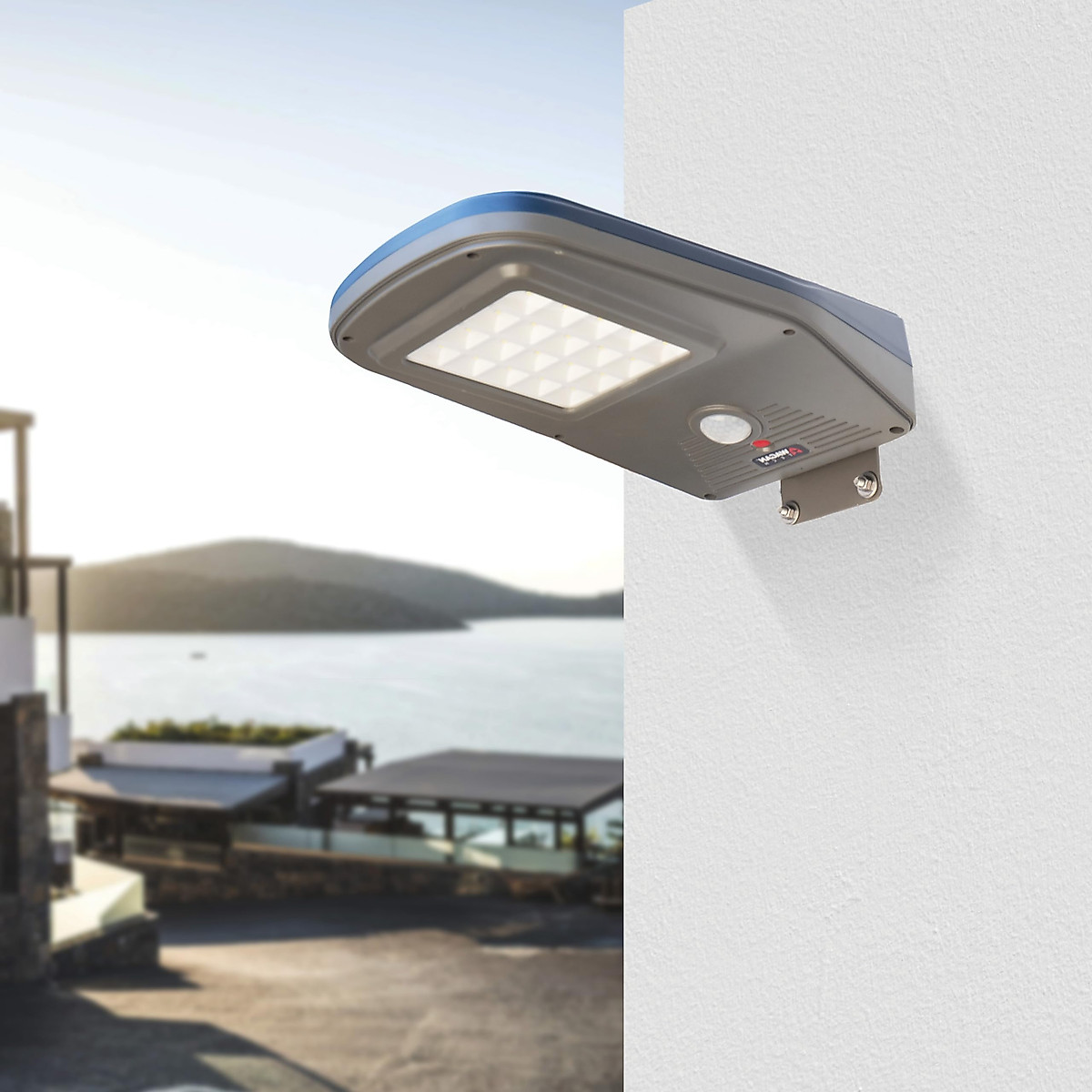 Wagan EL8591 3000 Lumen LED Solar Street Light with Remote Control Outdoor Solar Powered Flood Light Dusk to Dawn Waterproof Weatherproof Motion Sensor for Outdoor Garden Yard Path Parking Lot