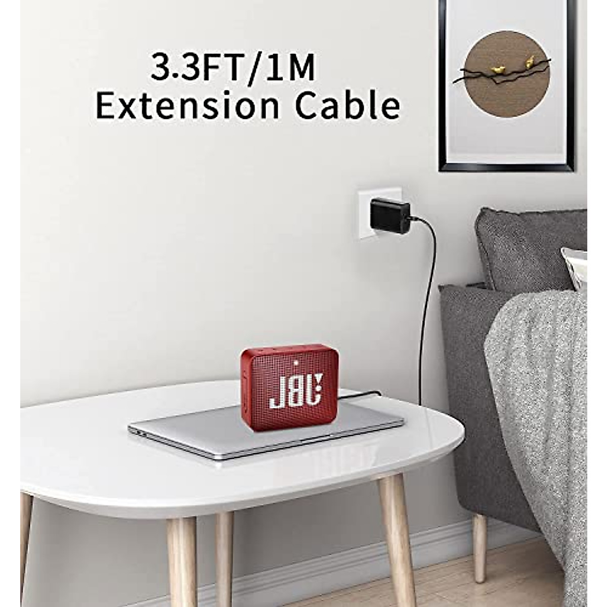 USB Power Charger Charging Cable Cord Compatible with for JBL Charge 4, Charge 5, JBL Flip 5, JBL Pulse 4 Clip4, JRPOP, Endurance Peak II, JBLCHARGE4BLKAM Wireless Bluetooth Earphones Speakers (Suit)