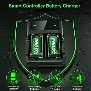 2023 Original - 2x2600mAh High Capacity Rechargeable Battery Pack for Xbox Controllers, WEGWANG Fast Charging Controller Battery Pack with Xbox One/Xbox Series X|S Xbox One S/Xbox One X Controller
