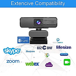 1080P Webcam with Microphone & Privacy Cover HD Autofocus USB Webcam Streaming Computer Web Camera Widescreen Video Web Cam PC Webcam for Desktop Mac Laptop Calling Recording Conferencing Gaming