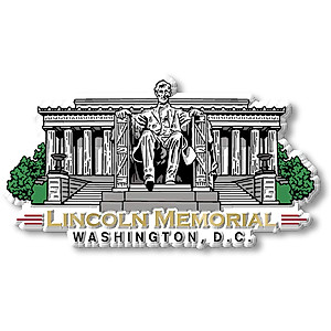 Lincoln Memorial Magnet by Classic Magnets, Washington D.C. Series, Collectible Souvenirs Made in The USA, 4.1" x 2.2"